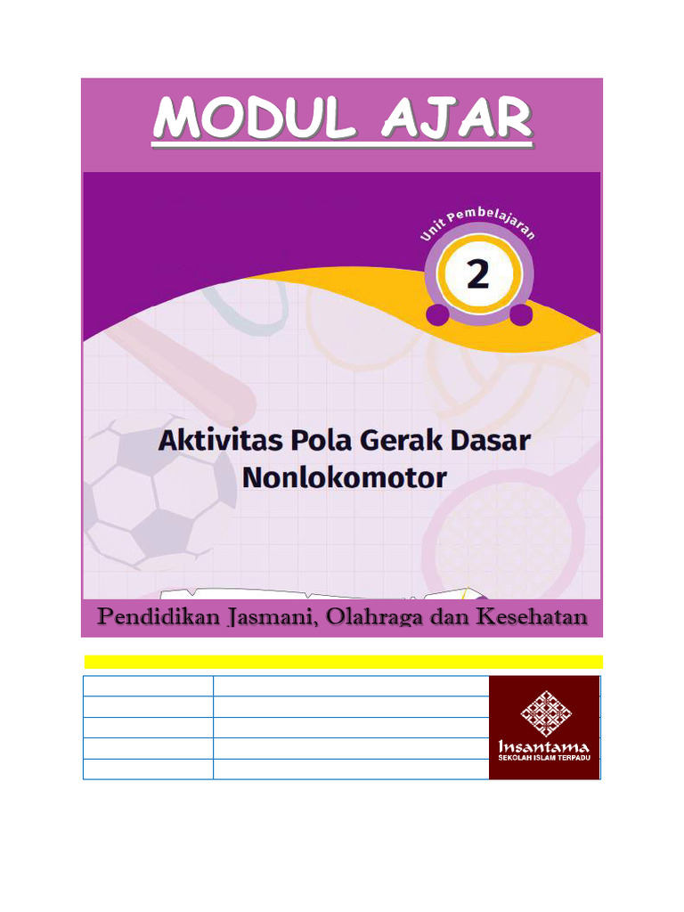 Modul Ajar PJOK PB 2 Aktivitas PGD Non-Lokomotor | PDF