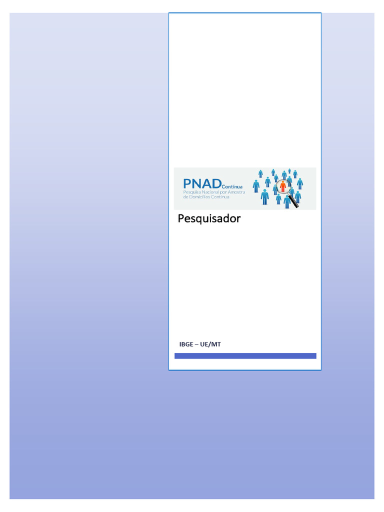 Manual Pesquisador PNAD MT Final | PDF