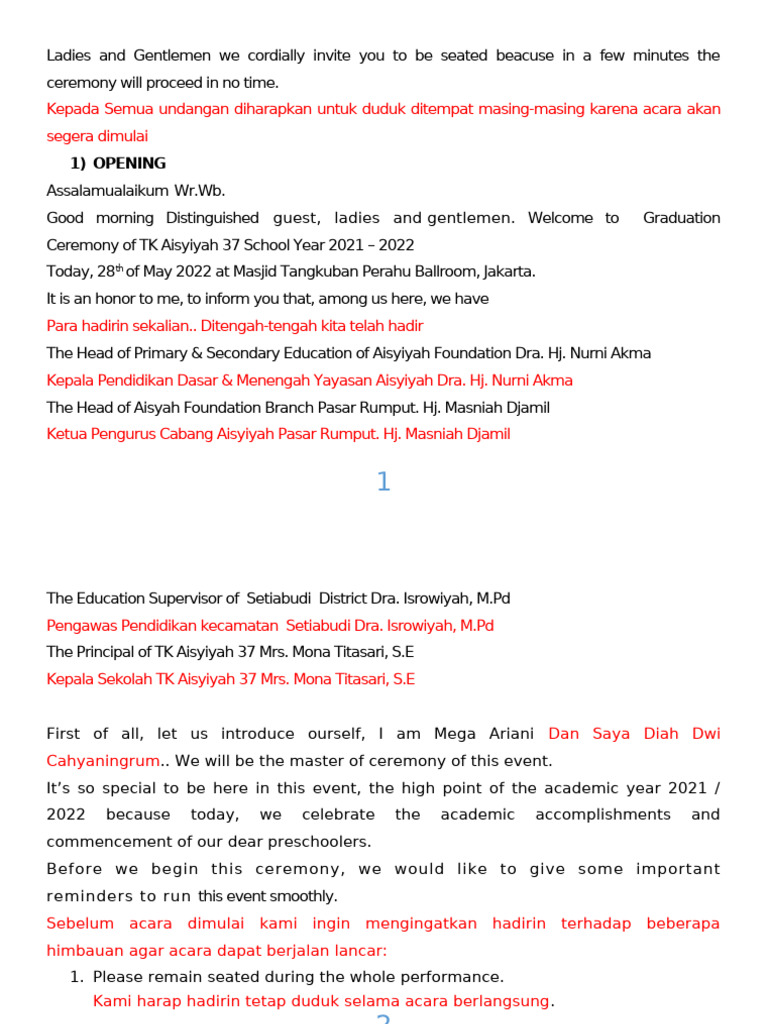 MC Guidelines TK 37 Graduation | PDF