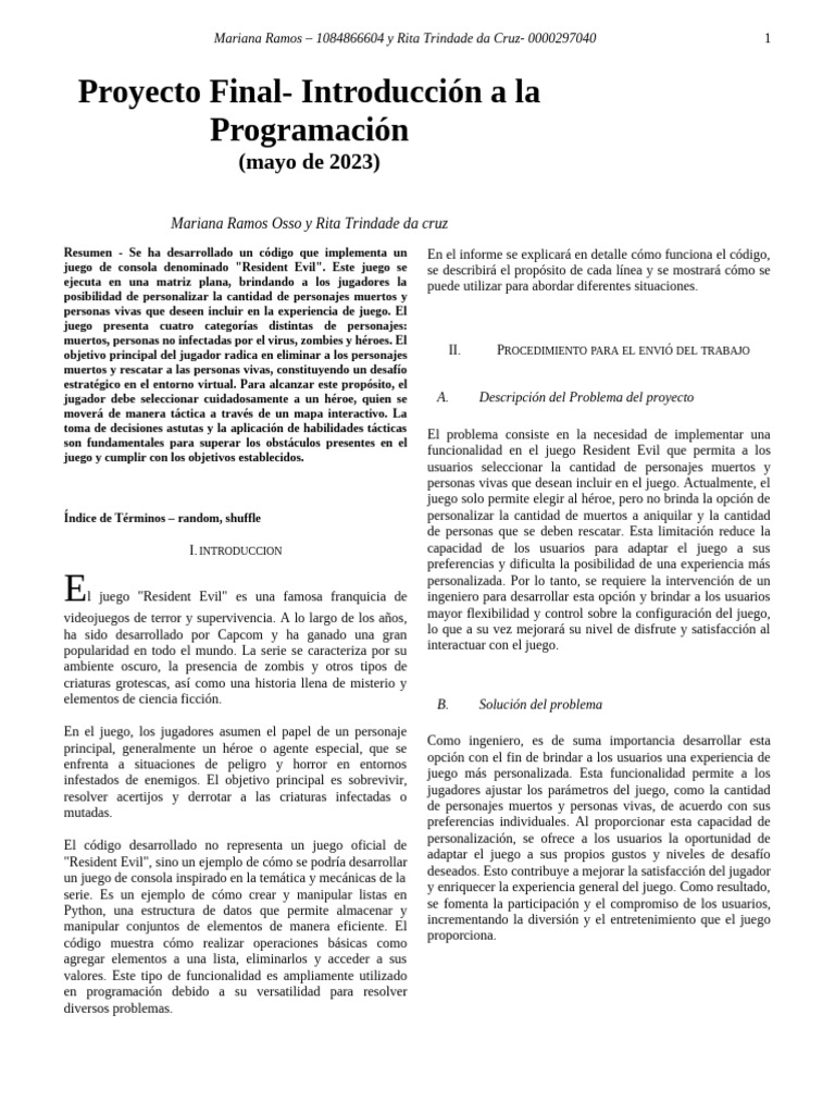 Informe Programación | PDF