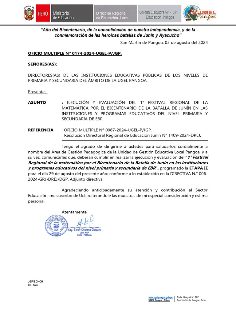 Oficio Multiple 174 | PDF