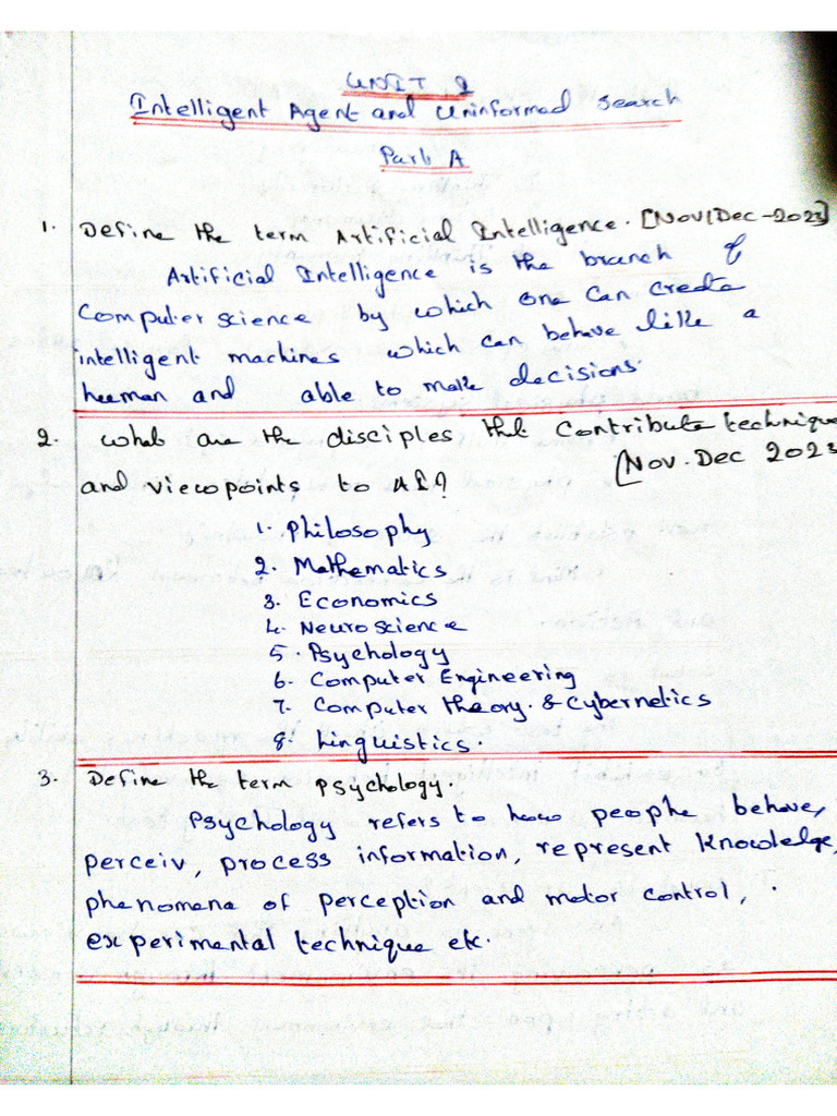OCS351 (Unit 1) 2 Marks | PDF