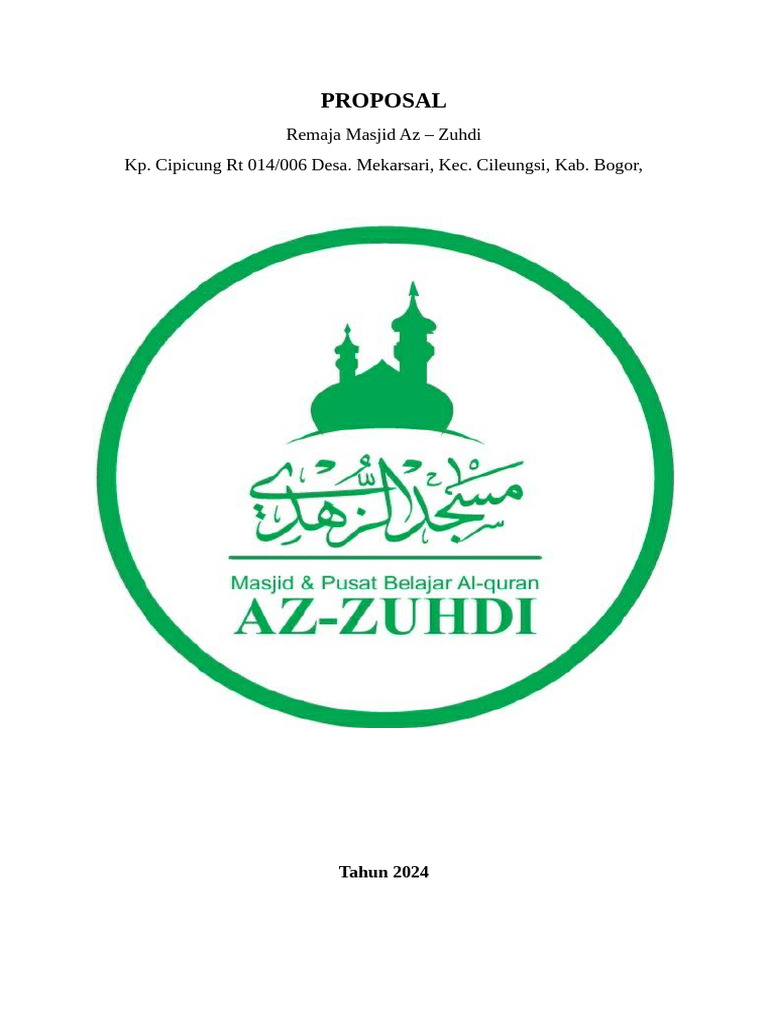 Proposal Pengajuan Dan Remaja Masjid - 1 | PDF