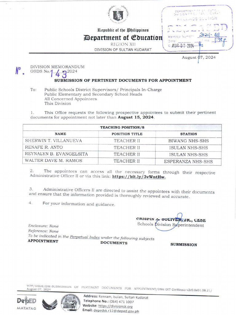DM-OSDS No. 143, S. 2024 | PDF