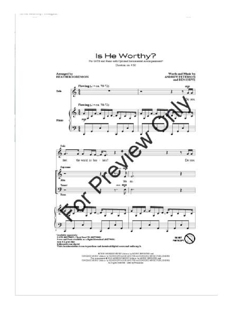 He Is Worthy - Ben Shive | PDF
