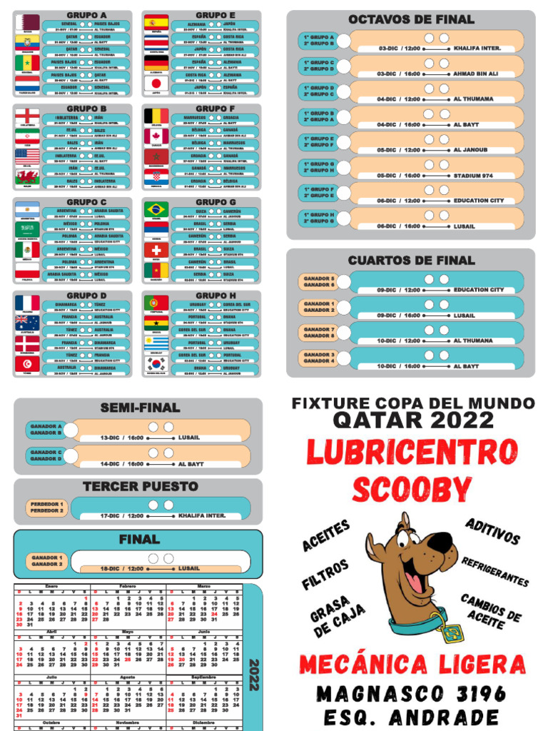 Fixture Mundial Qatar 2022 - V2 - LIBRO-A5 | PDF