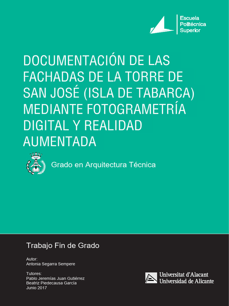 Documentacion de Las Fachadas de La Torre de San Jo SEGARRA SEMPERE ...