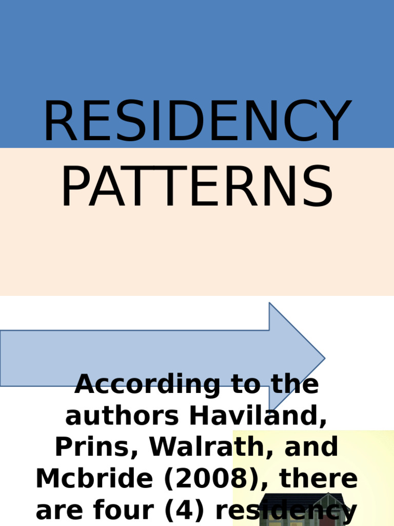 UCSP Chapter 5 Lesson 2 Residency Pattern | PDF