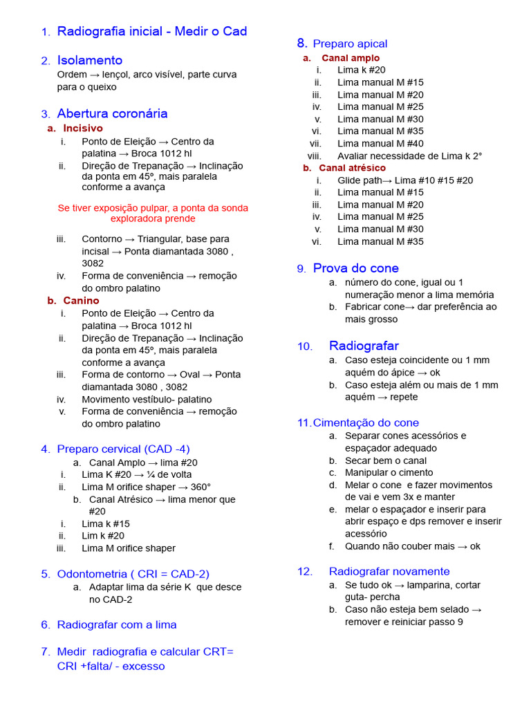 Passo A Passo - Prova de Endo | PDF