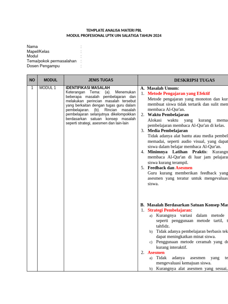 PBL, Contoh | PDF