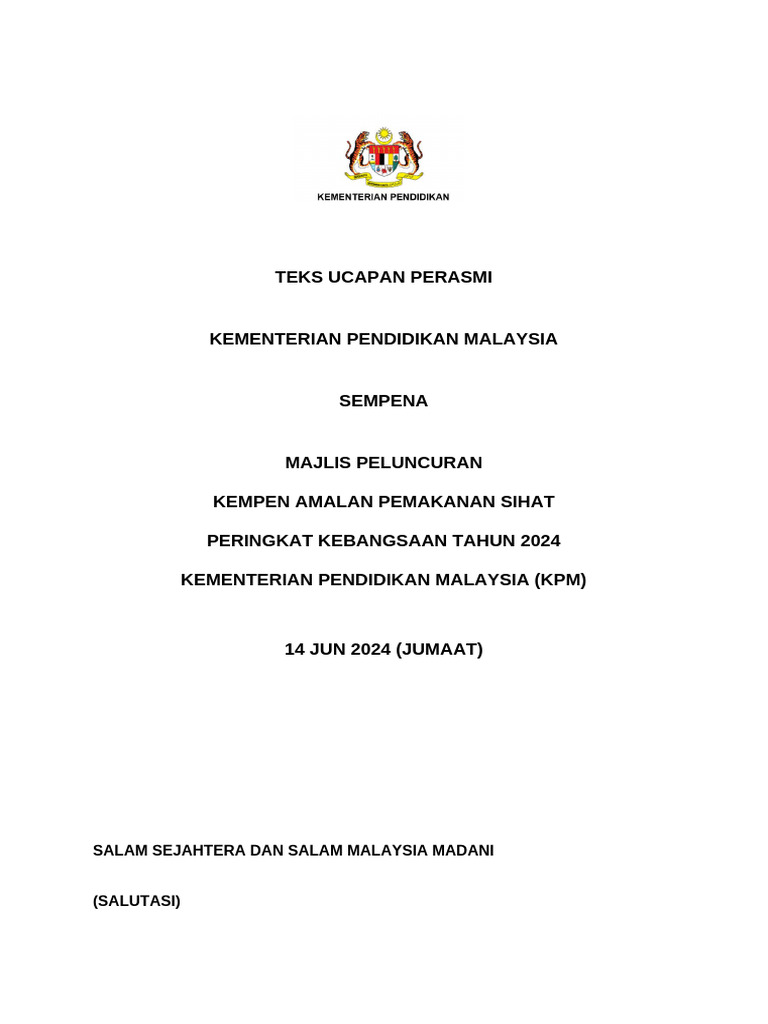 Teks Perasmi Kebangsaan Dan Negeri | PDF