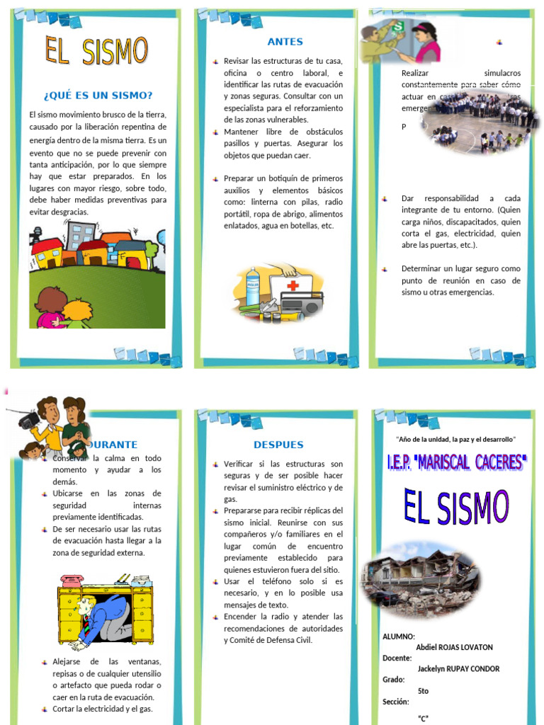 Triptico El Sismo | PDF