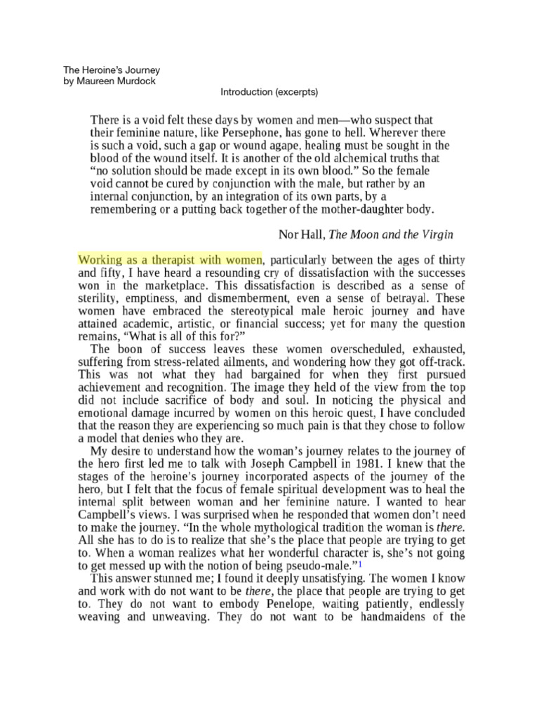 The Heroine's Journey by Maureen Murdock | PDF