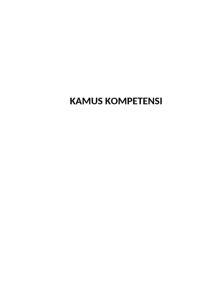 Contoh Kamus Kompetensi | PDF