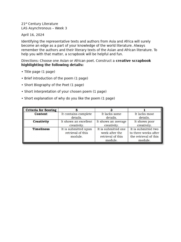 2nd Q 21st Century Literature LAS Week 3 | PDF
