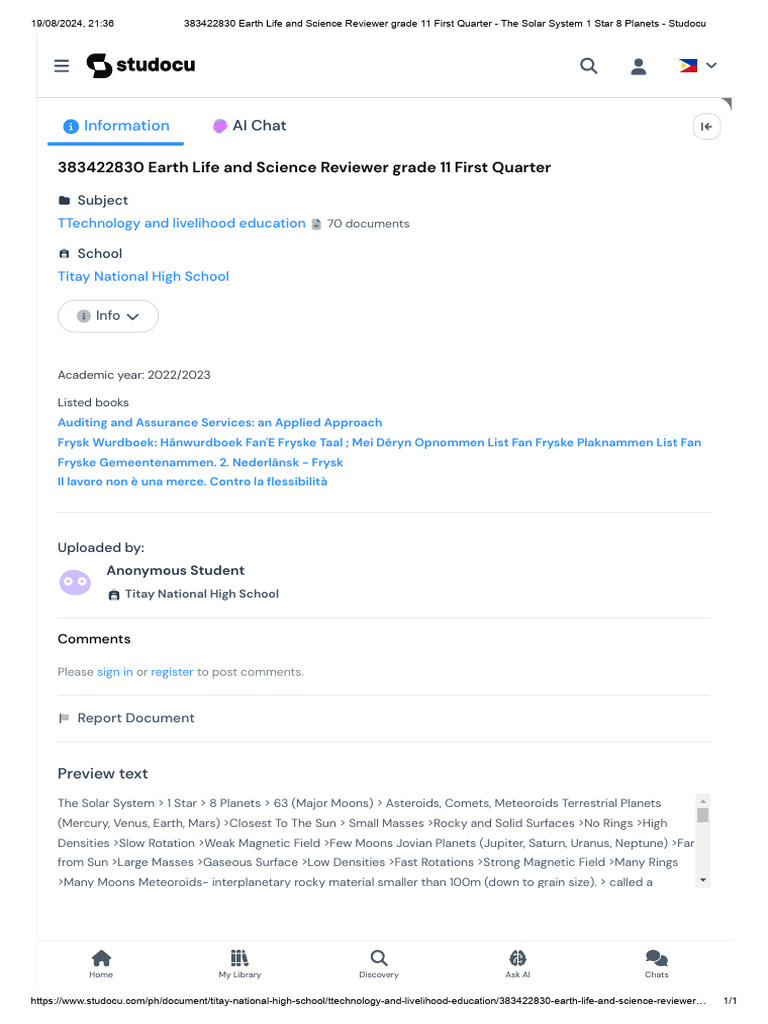Earth Life and Science Reviewer Grade 11 First Quarter - The Solar ...