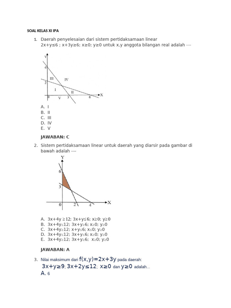 Soal MTK Kelas Xi Ipa | PDF