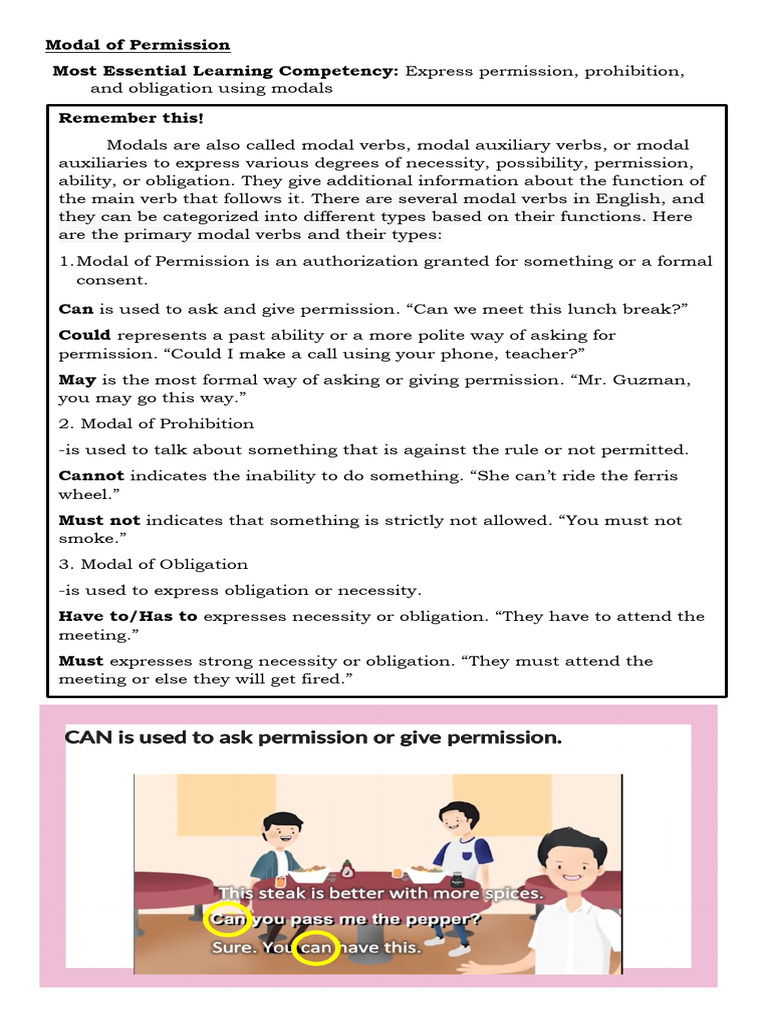 Modal of Permission - IM | PDF