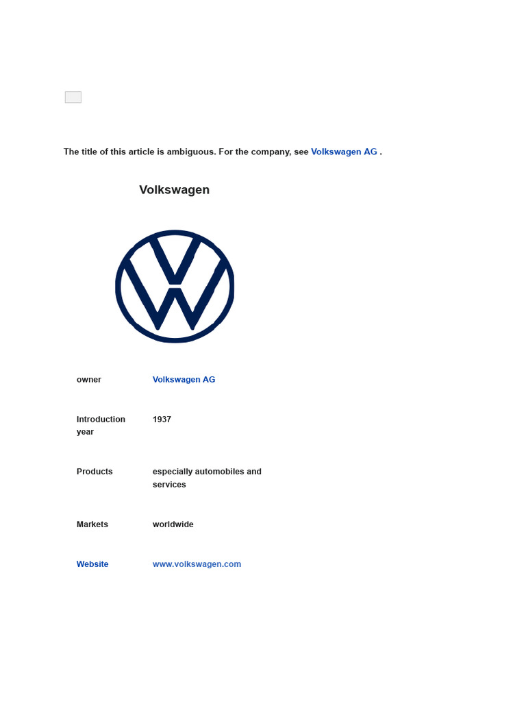 Volkswagen 2 | PDF
