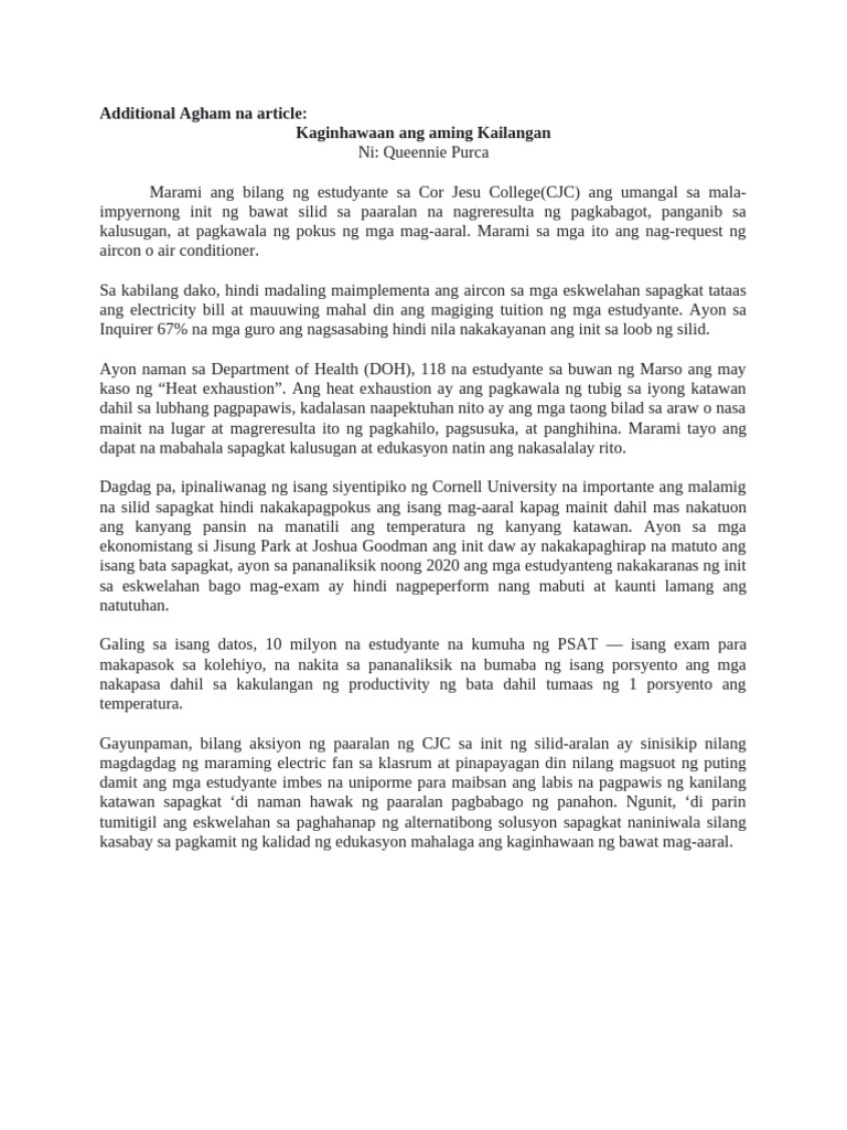 Additional Agham Na Article | PDF