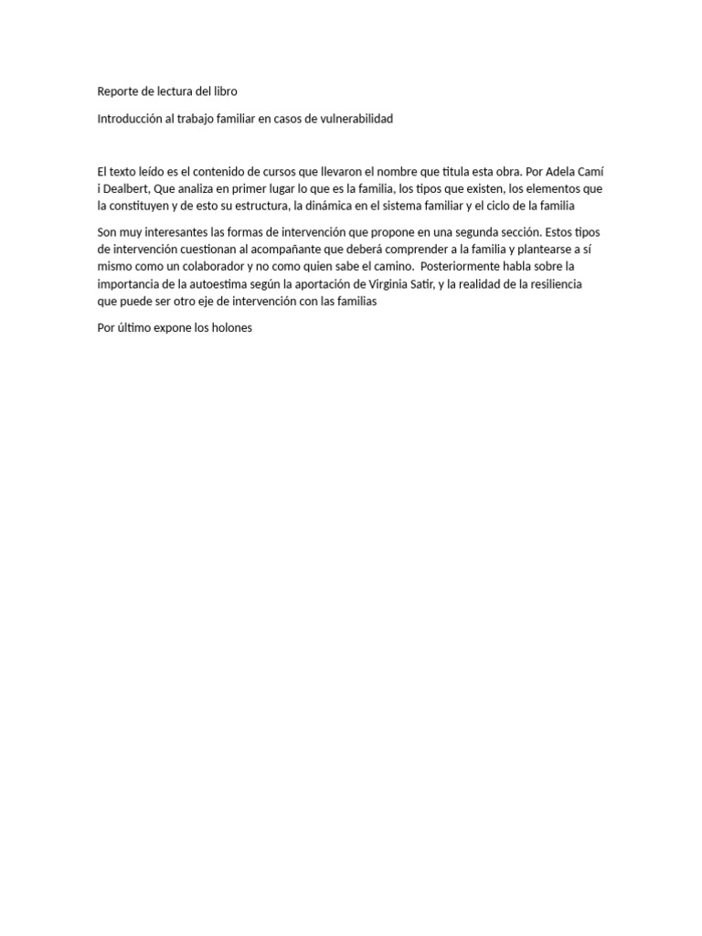 Reporte de Lectura Del Libro | PDF
