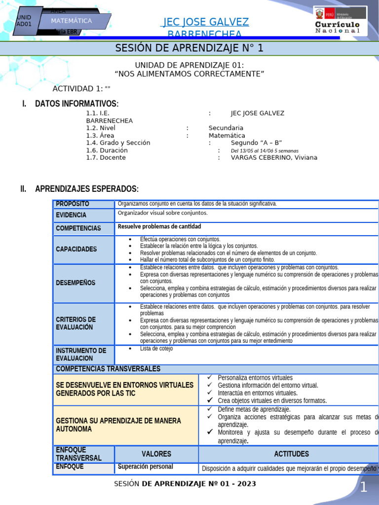 2º Mat Ses 1 Unidad 1 | PDF