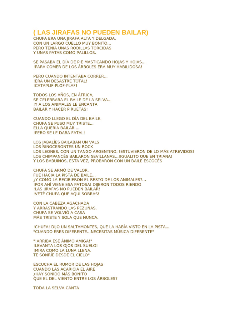 Las Jirafas No Pueden Bailar | PDF