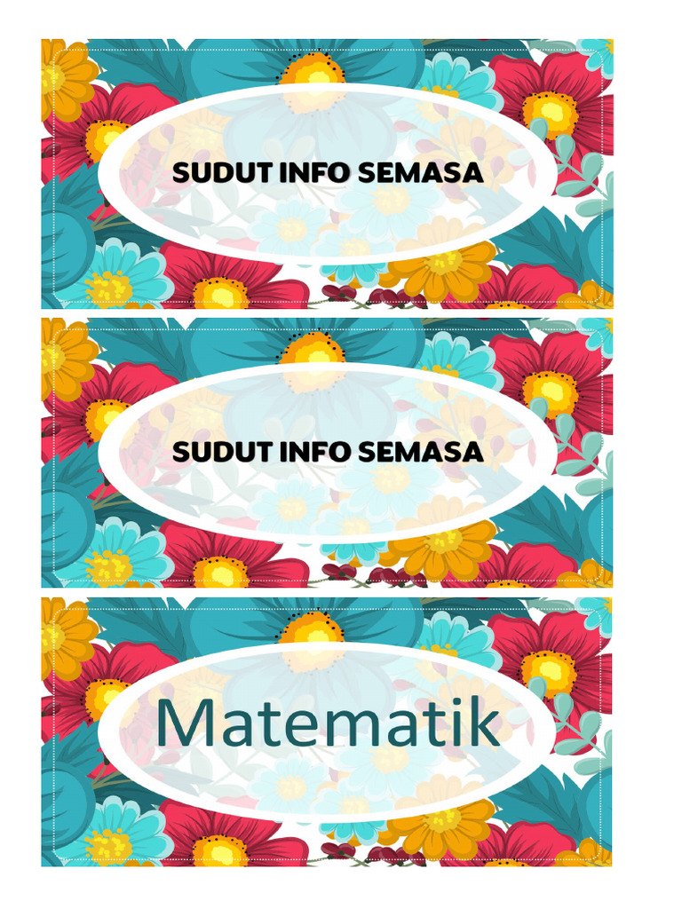 Label Sudut Kelas | PDF