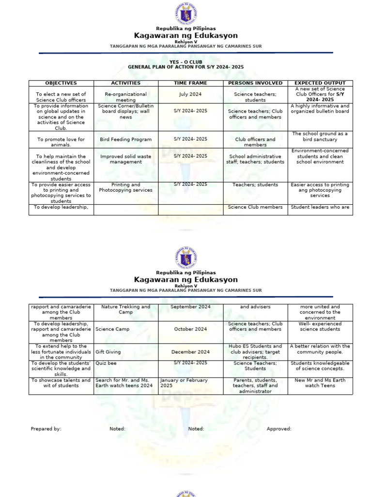 Science-Club-Action-Plan | PDF