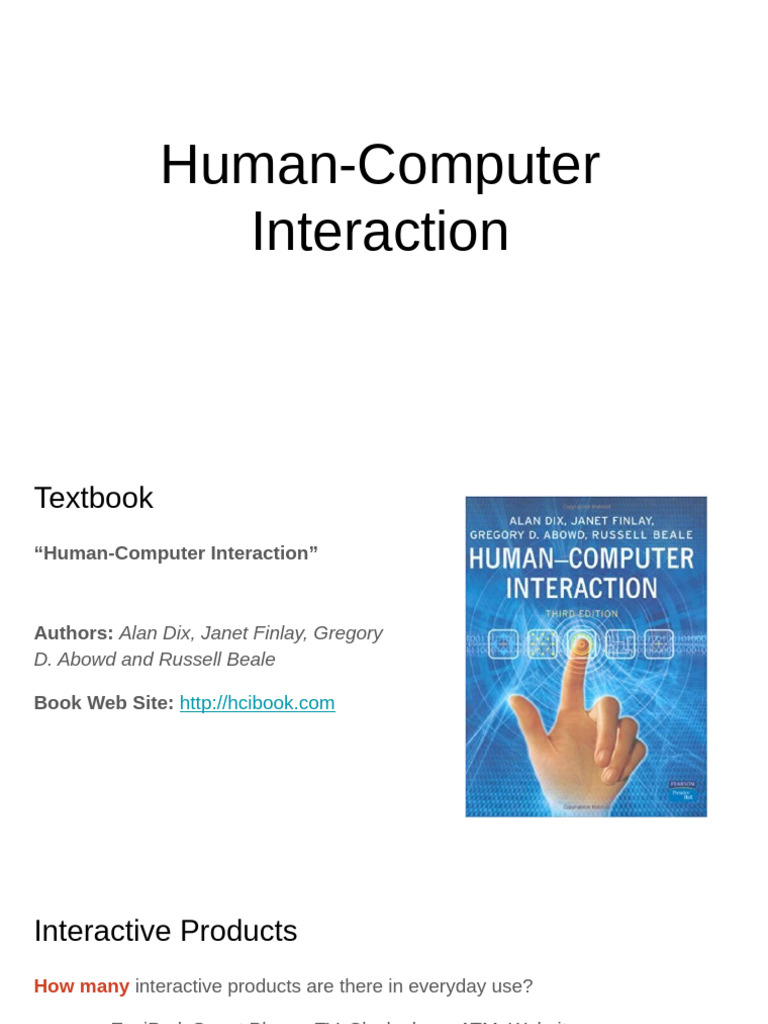 HCI Lecture 1 | PDF HCI Lecture 1 | PDF