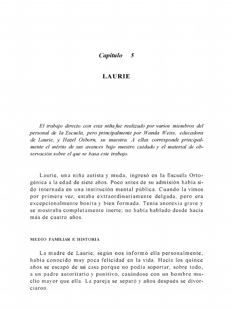 Bettelheim Bruno - La Fortaleza Vacia - Caso Laurie | PDF