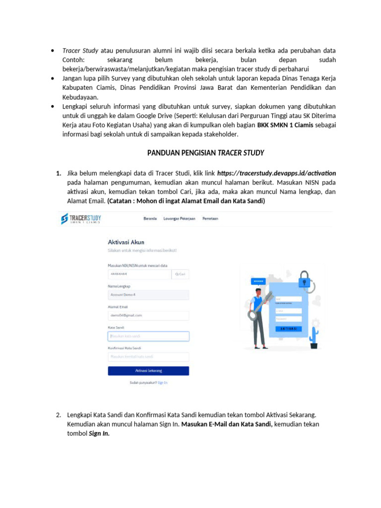 Panduan Pengisian Tracer Study | PDF