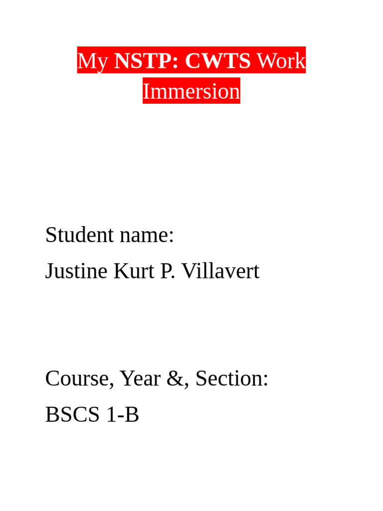 CWTSnarrativeReport-JustinKurtP Villavert | PDF