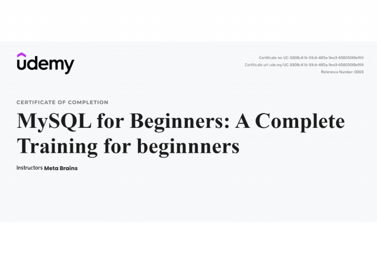 Udemy Certificate | PDF