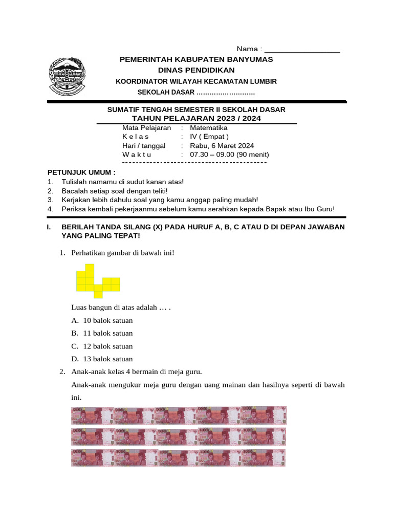 Soal STS 2 MTK | PDF