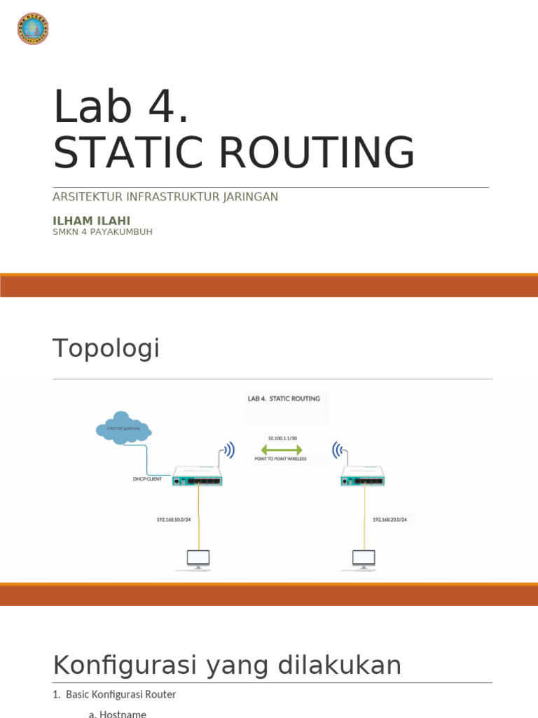 Lab 4 Static Routing | PDF
