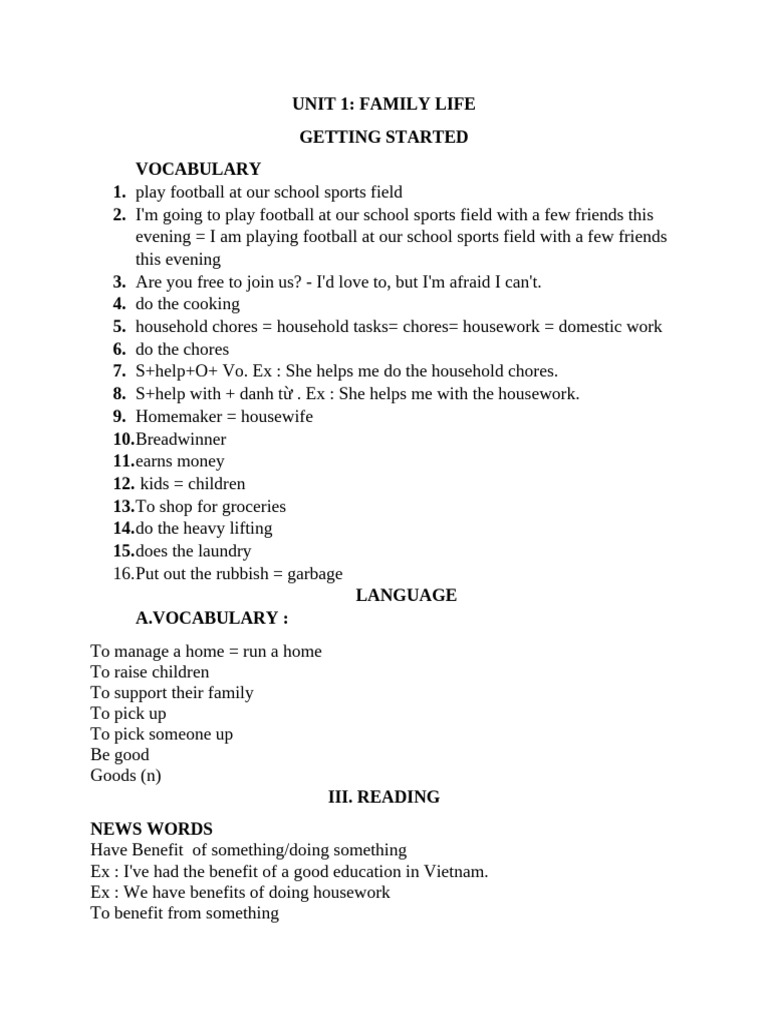 English 10 - Unit 1 - Global Success | PDF