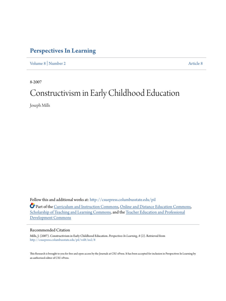 Constructivism in Early Childhood Education | PDF