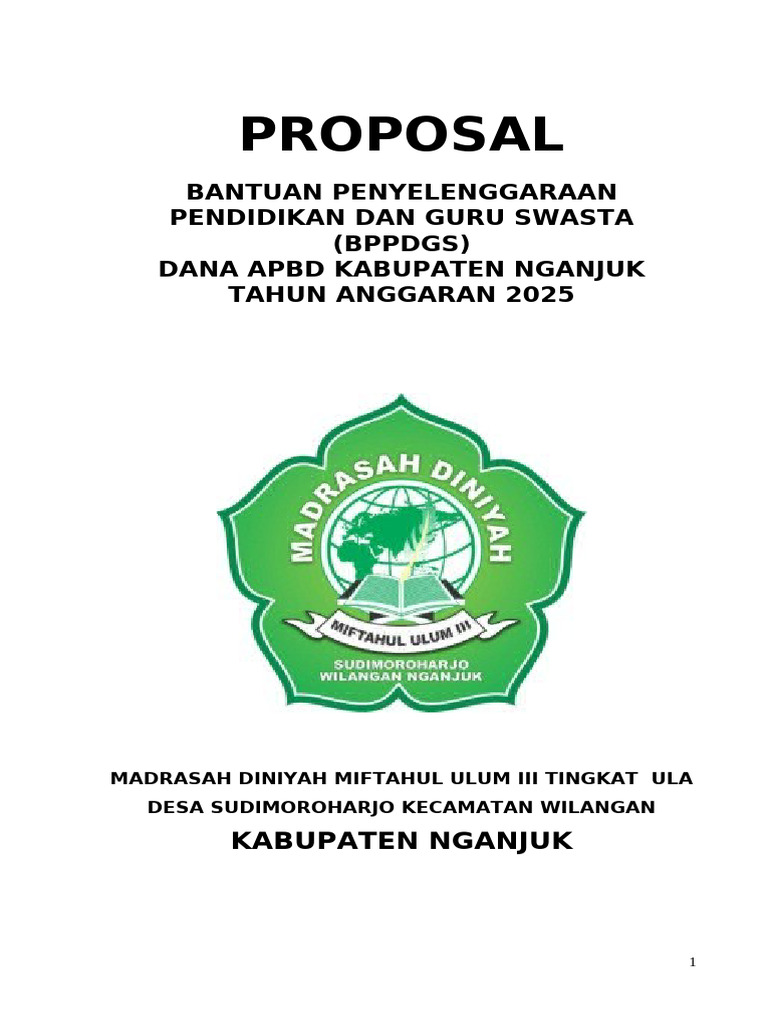 Proposal BPPDGS 2025 Kabupaten | PDF