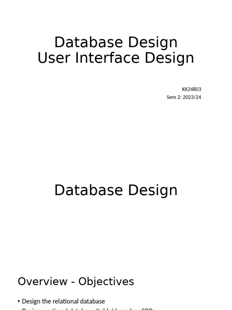 Ppt8 Designing Database | PDF