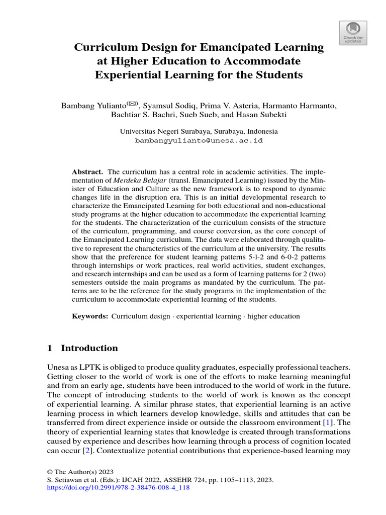 Curriculum Design For Emancipated Learning | PDF