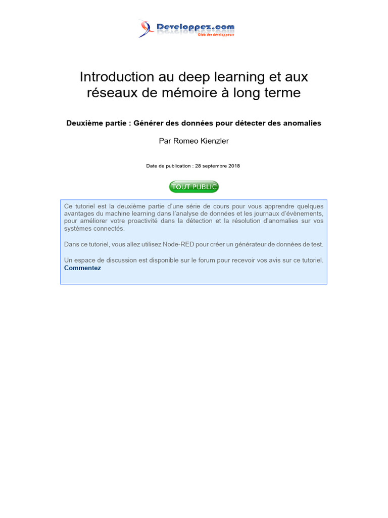 Deep Learning Detecter Anomalies Pdf