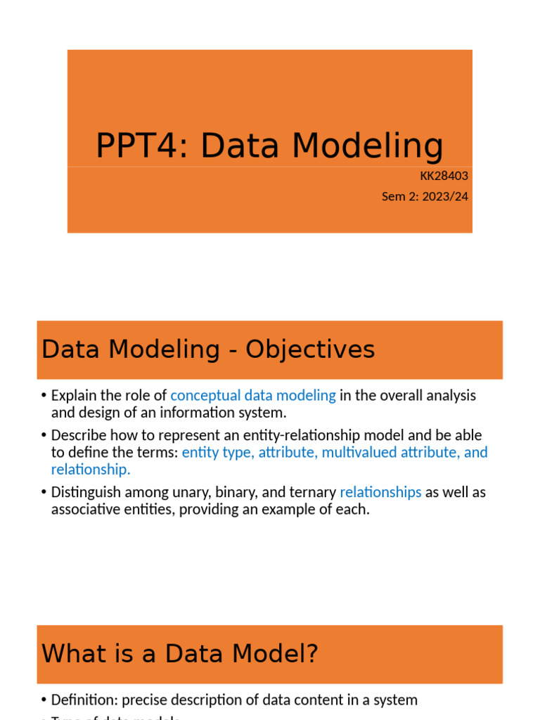 Ppt4 Data Modelling | PDF