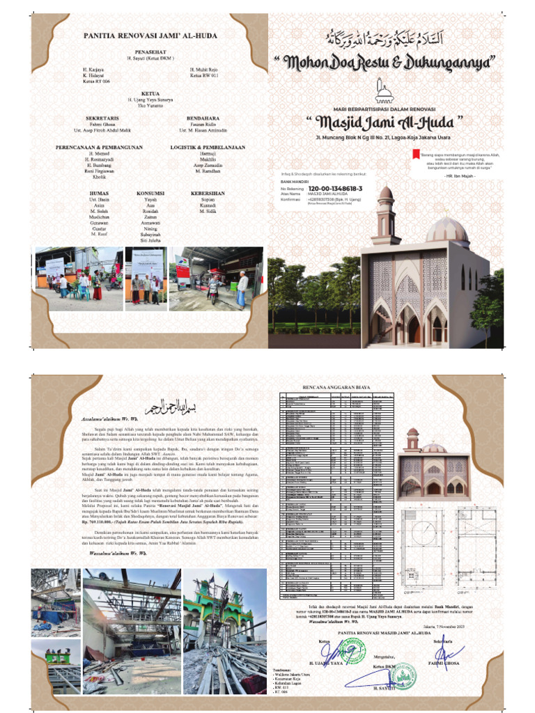 Proposal Masjid Jami Al-Huda-1 | PDF