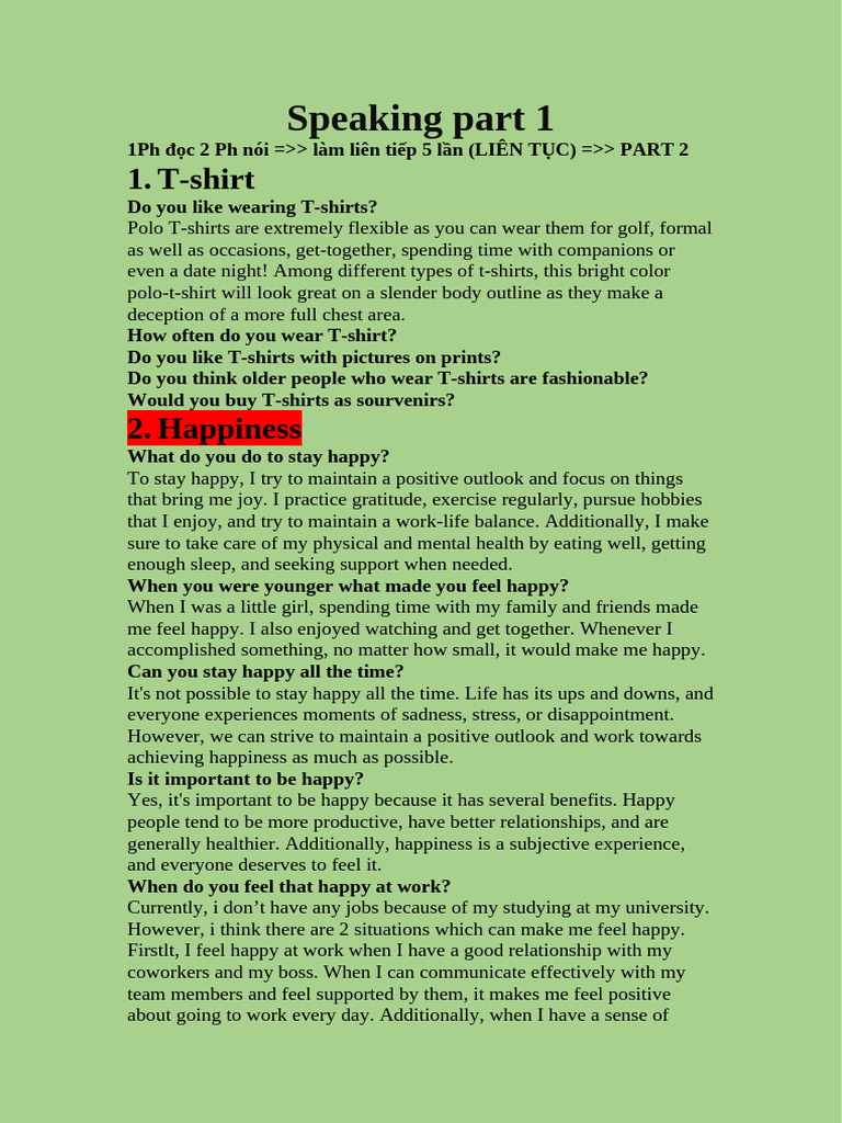 Speaking Example | PDF