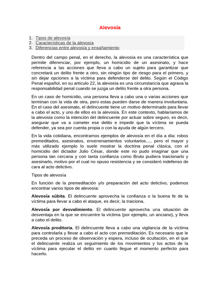 Alevosía | PDF