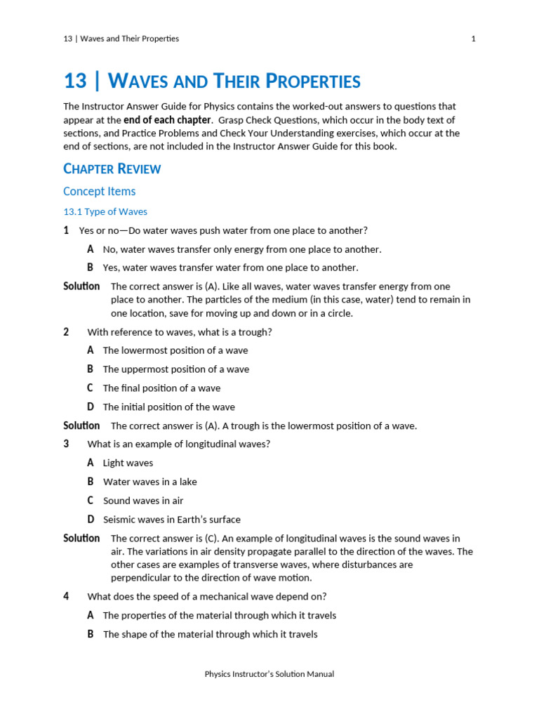 Chapter 13 - Waves and Their Properties | PDF