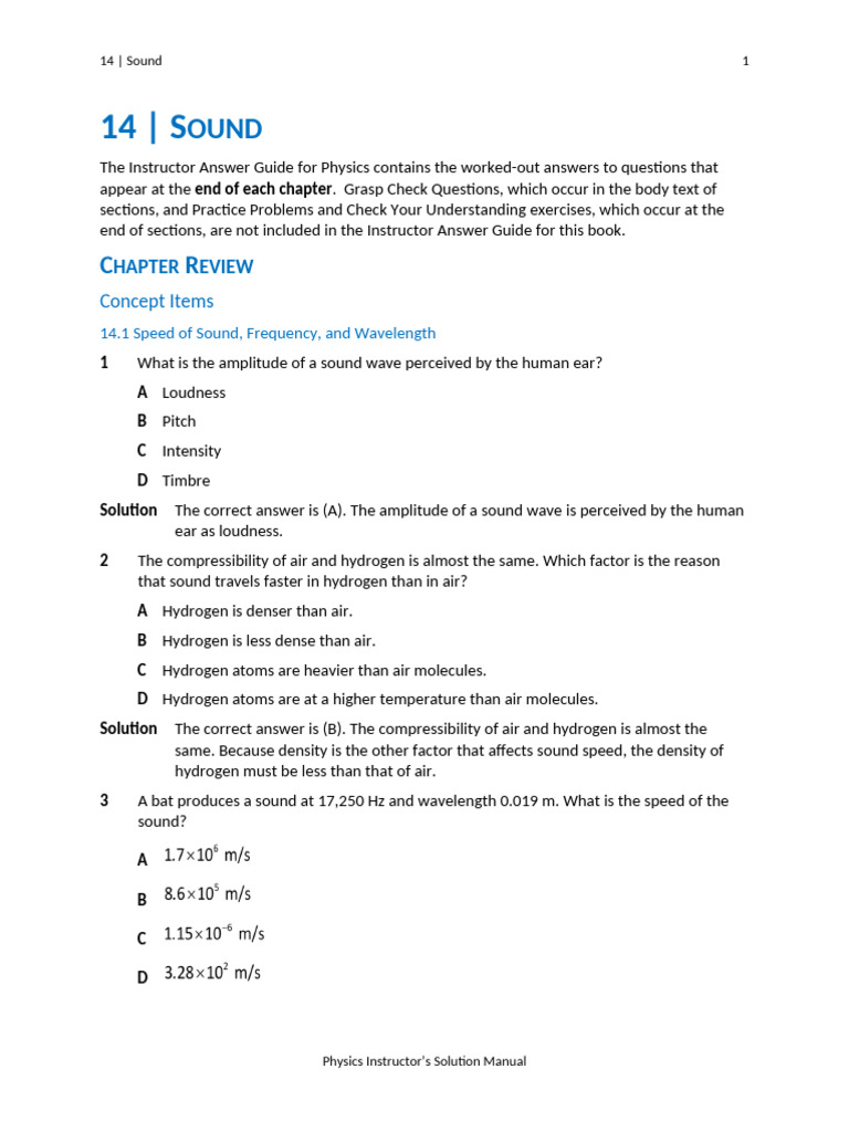 Chapter 14 - Sound | PDF