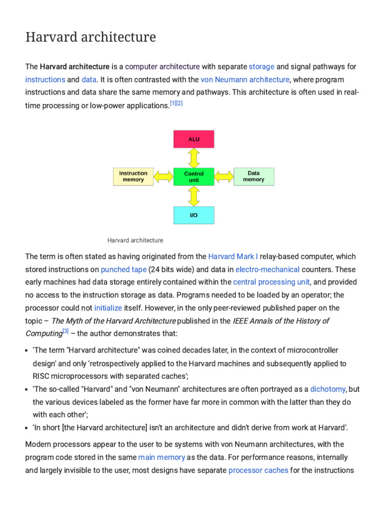Harvard Architecture - Wikipedia | PDF | Computer Architecture ...