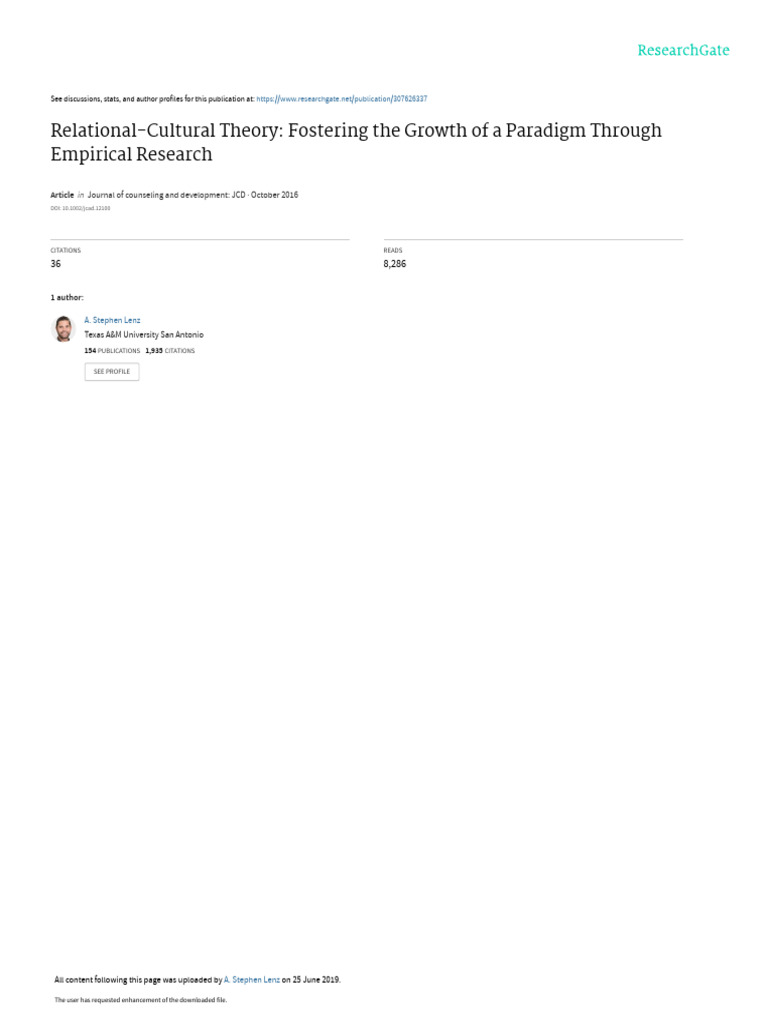 Relational-Cultural Theory Fostering The Growth of | PDF | Eating ...